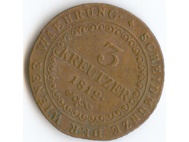 Austrija 3 kreuzer 1812 G