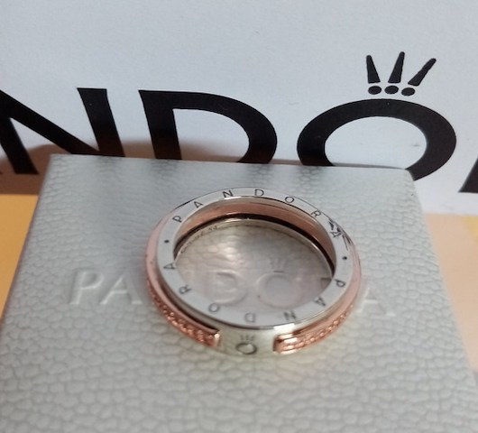 Pandora dvobojni Logo prsten, s925 ALE