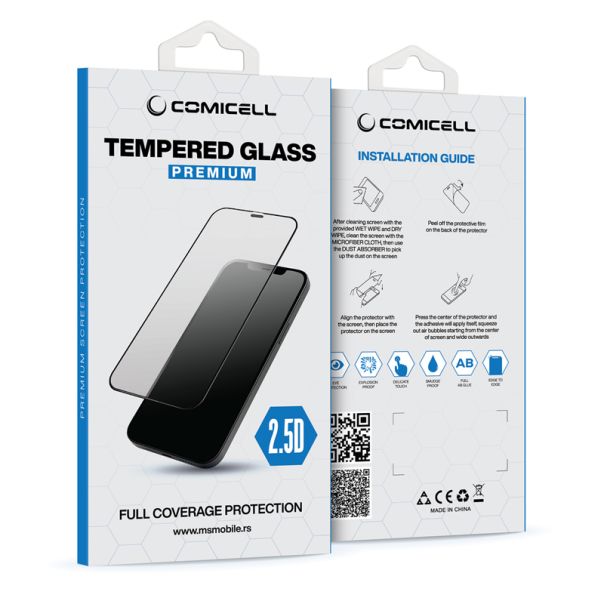 Folija za zaštitu ekrana Glass 2.5D za Iphone 13/13 Pro/14, crna