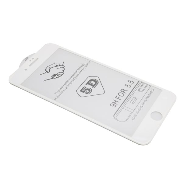 Folija za zaštitu ekrana Glass 5D za Iphone 7 Plus/8 Plus bela