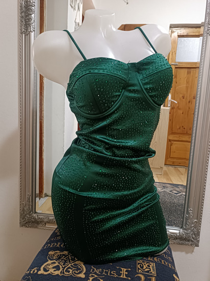 Zelena haljina sa cirkonima