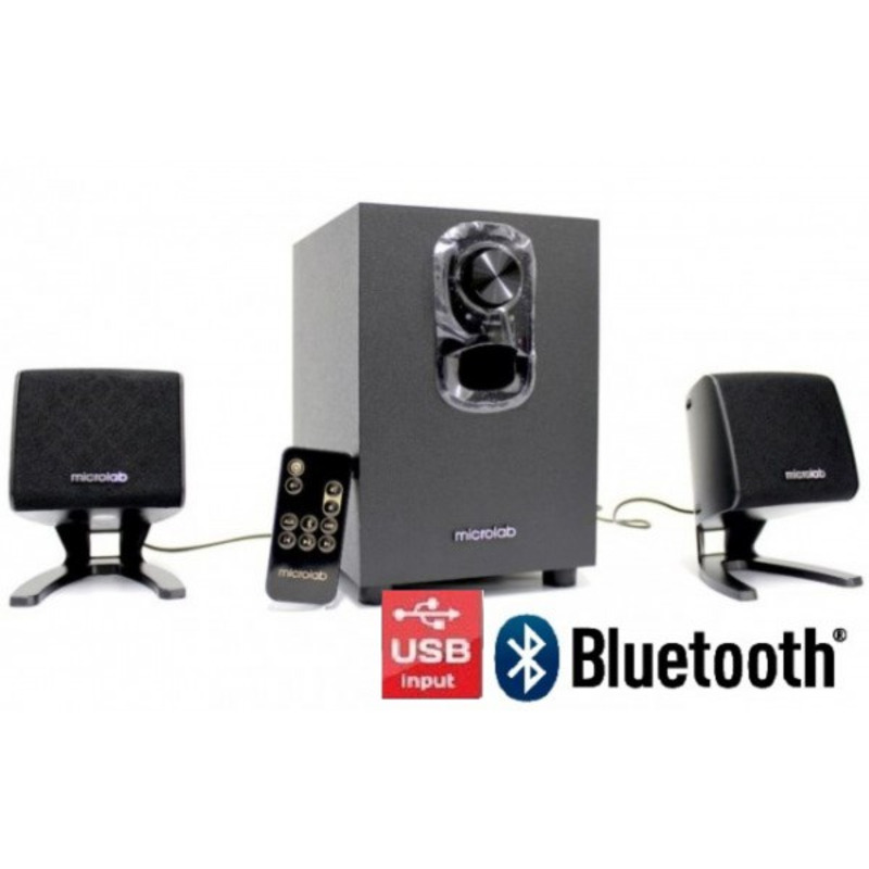 Microlab M108BT Aktivni drveni zvucnici 2.1 11W RMS(5W, 2x3W) BLUETOOTH USB, IR daljinski 3.5mm