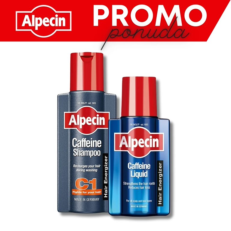 Alpecin PROMO PAKOVANJE C1 Kofeinski Šampon i Kofeinski Losion 200 mL; Protiv Opadanja Kose