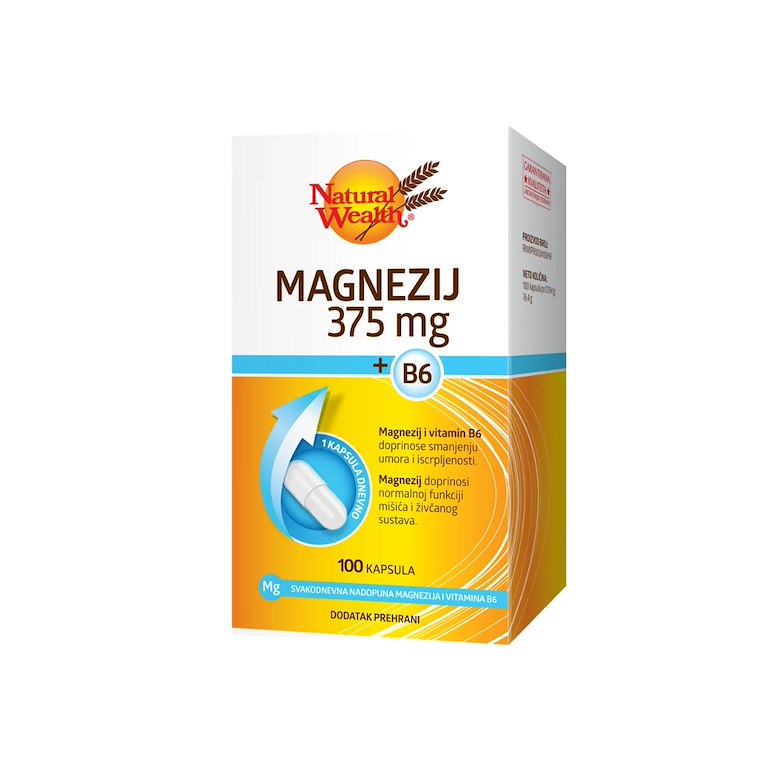 Natural Wealth® MAGNEZIJUM 375 mg i Vitamin B6 100 kapsula