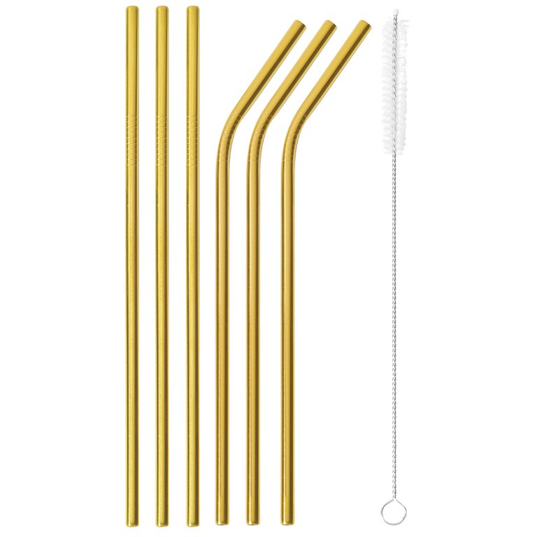 Sambonet Mix & Play Straws with brush – Set od 6 slamčica