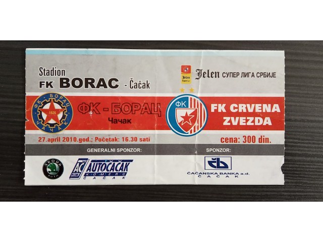 FUDBAL: BORAC (Cacak) - CRVENA ZVEZDA 27.04.2010