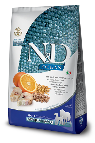 N&D - OCEAN | Medium & Maxi - Cod & Orange - Spelt - Oats