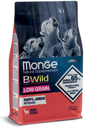 MONGE - BWild | ALL BREEDS Low Grain PUPPY & JUNIOR - Deer