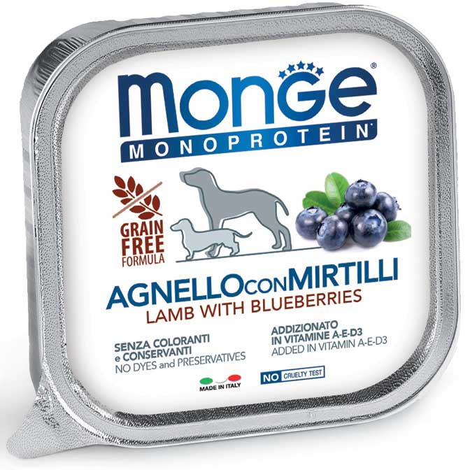 MONGE - Pate Fruit Lamb & Blueberries
MONGE - Pate Fruit Lamb & Blueberries