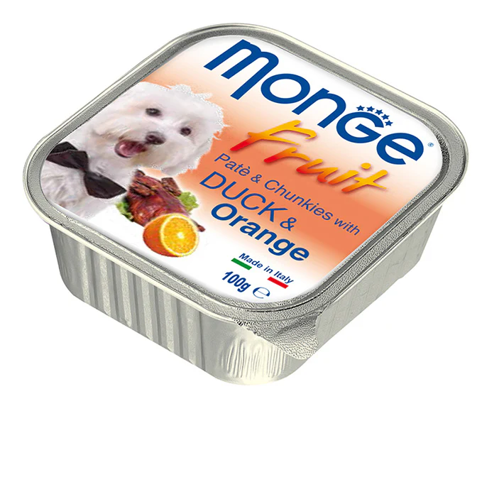 MONGE - Fruit Duck & Orange 5x100gr
MONGE - Fruit Duck & Orange 5x100gr