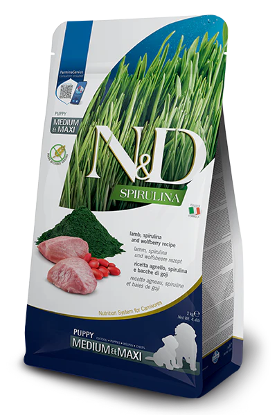 N&D - SPIRULINA AND WOLFBERRY | Puppy Medium & Maxi - Jagnjetina