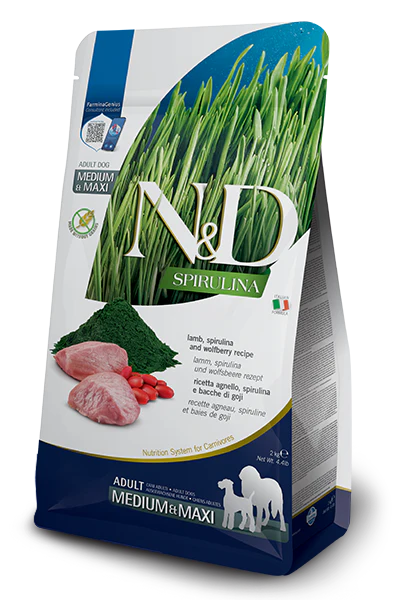 N&D - SPIRULINA AND WOLFBERRY | Adult Medium & Maxi - Jagnjetina