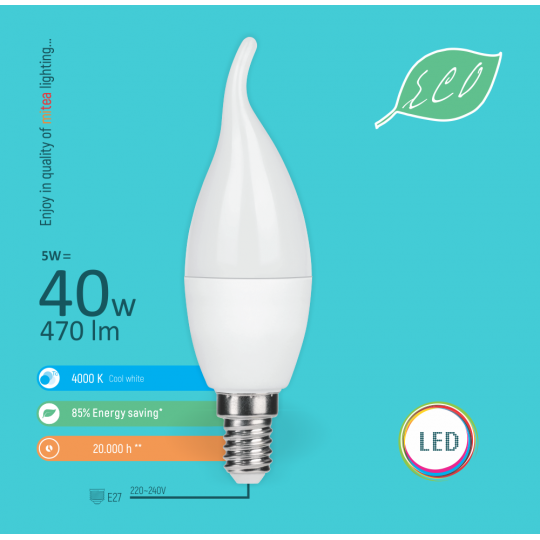 SIJA.E14 5W C36 DEKO 4000K LED ECO 5116