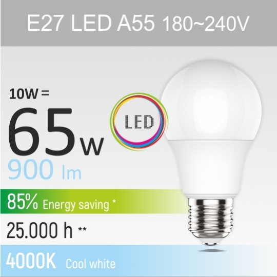 SIJA.E27 10W/4000K LED A55 MITEA 40019