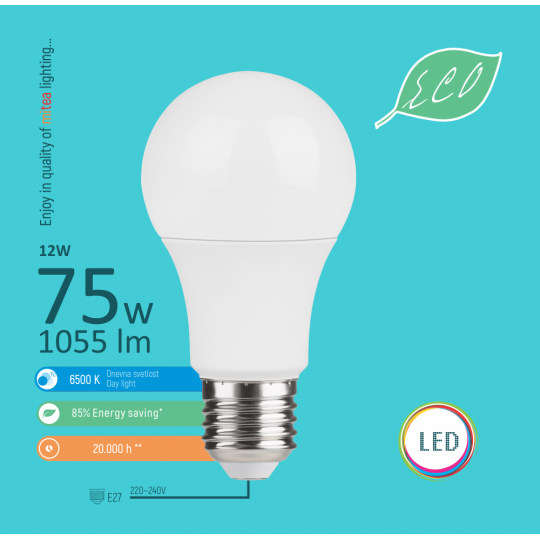 SIJA.E27 12W/6500K A60 LED ECO MITEA 5102 433739