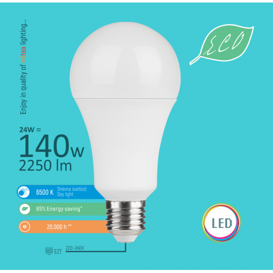 SIJA.E27 24W/6500K A90 LED ECO MITEA 5107