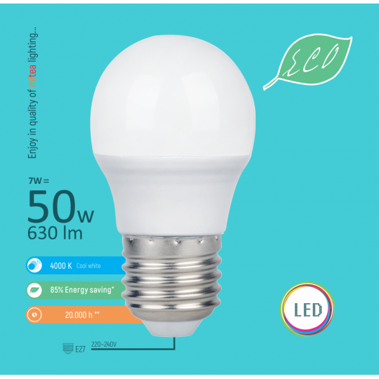 SIJA.E27 7W/4000K G45 LED ECO MITEA 5113