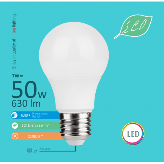 SIJA.E27 7W/6500K A58 LED ECO MITEA 5100 433715