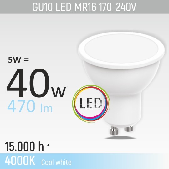 SIJA.GU10 5W/4000K LED MITEA 400531