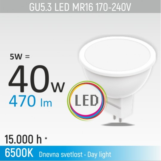 SIJA.MR16 5W/6500K LED MITEA 400392