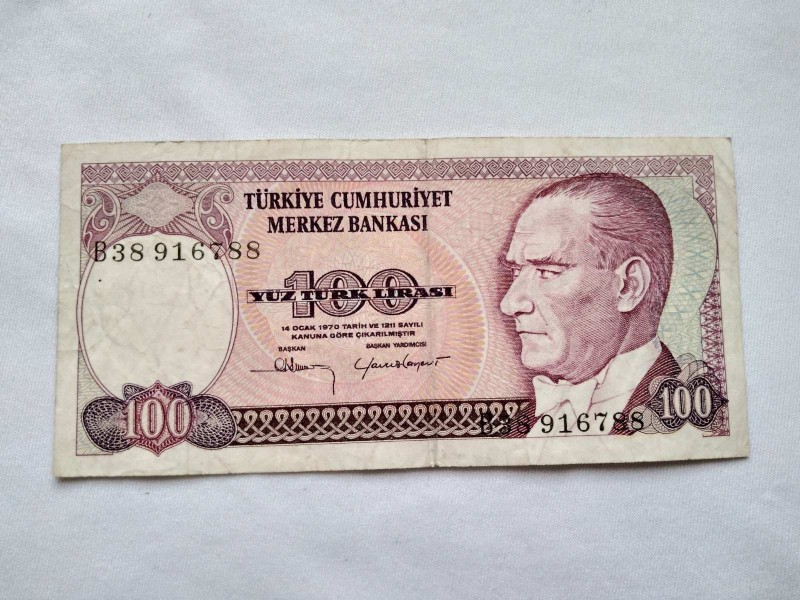 Turska 100 lira,1970 god.