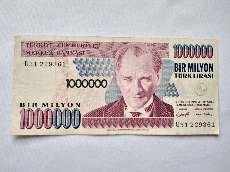 Turska 1.000.000 lira,1970 god.