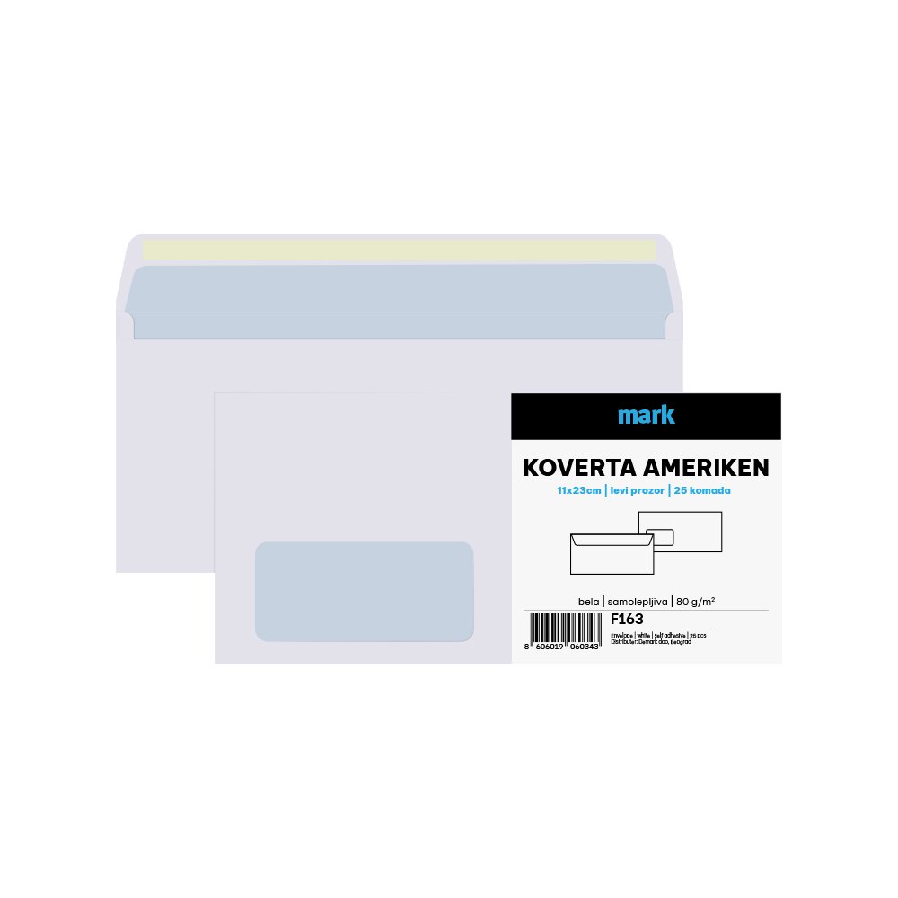 Koverta ameriken mark LP 11x23cm 25 kom