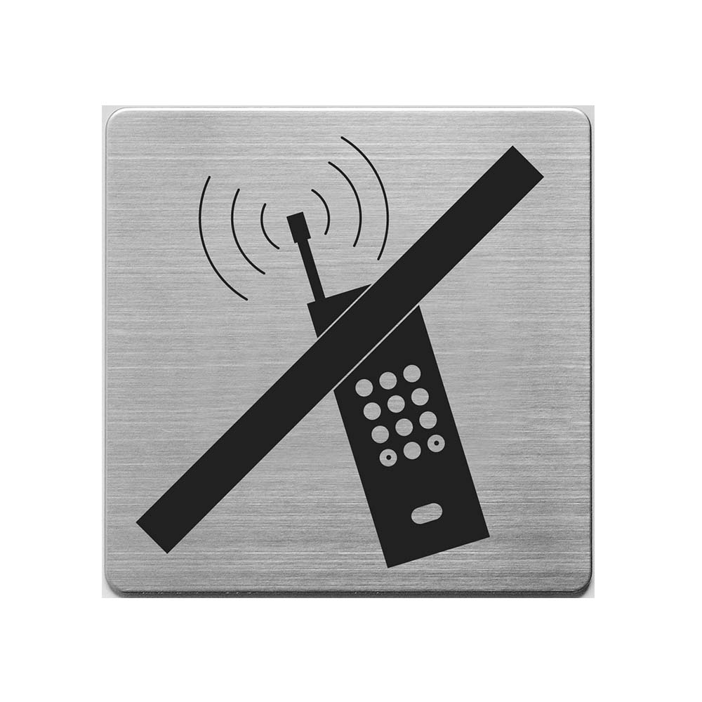 Aluminijumski piktogram Alco samolepljivi - zabranjena upotreba mobilnih telefona