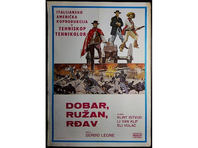 DOBAR LOŠ ZAO (1966) Klint Istvud Serđo Leone PLAKAT