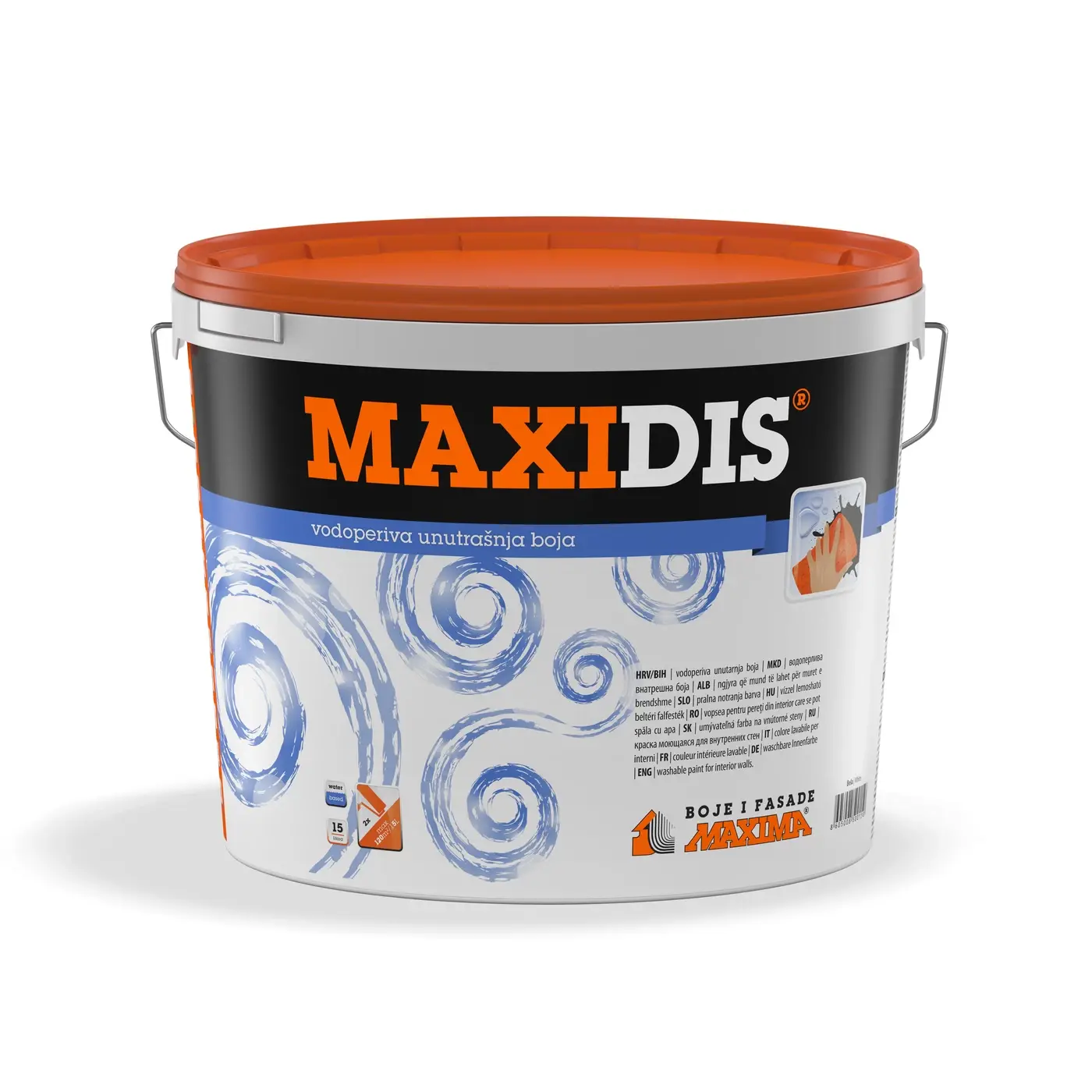MAXIMA Disperziona, vodoperiva boja Maxidis, 0.65L, Bela