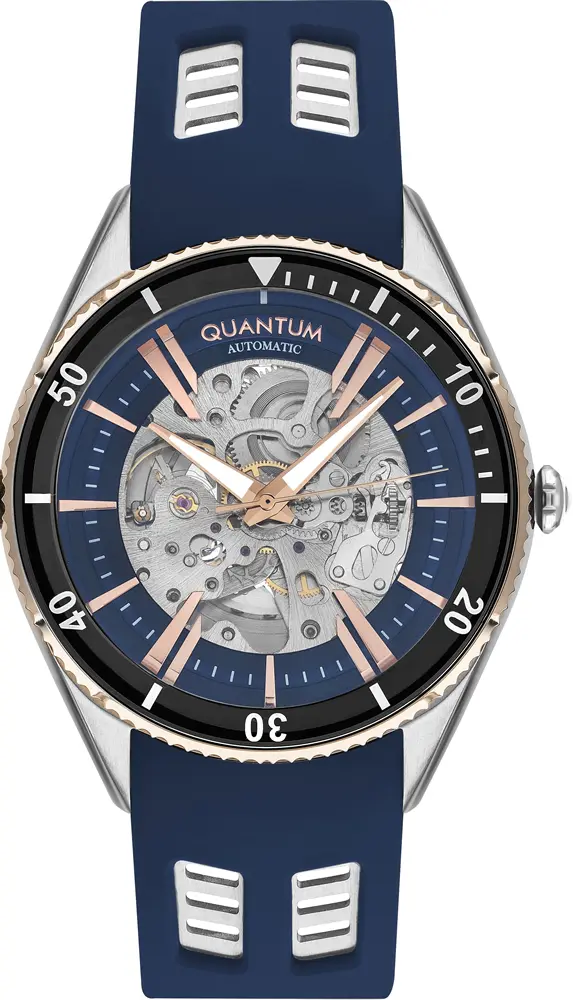 QUANTUM Muški ručni sat, Kvarcni mehanizam, 47mm, Plavo kućište, Plavi, QMG1075.599