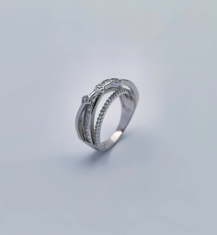 Ženski Srebrni prsten sa Cirkonima, 13mm