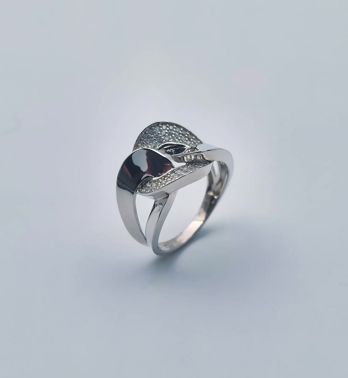 Ženski Srebrni prsten sa Cirkonima, 12mm