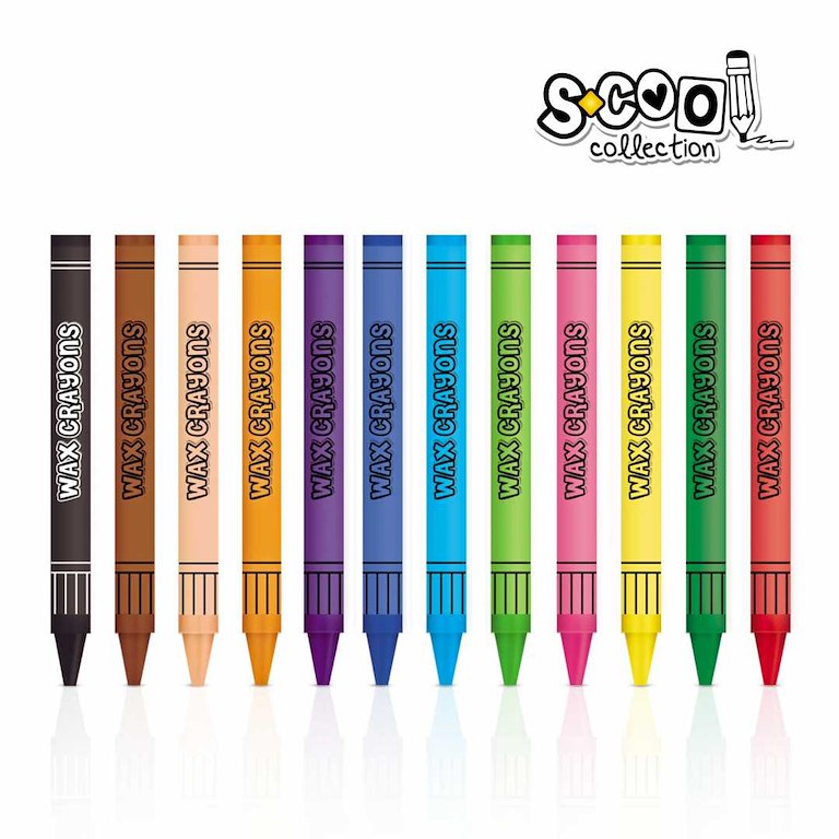 Voštane boje S-COOL - Wax Crayons 1-12