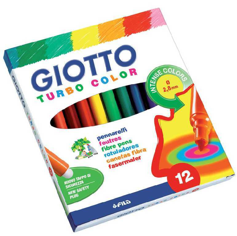 Flomasteri GIOTTO - Turbo Color Blister 1-12