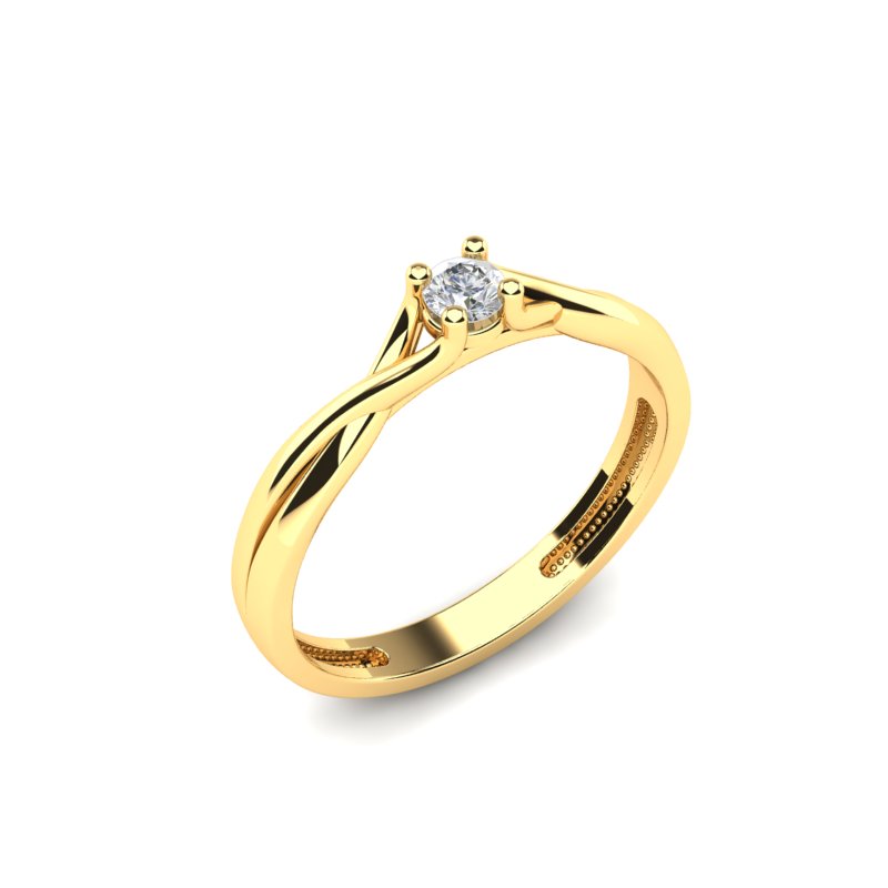 Zlatni prsten sa cirkonom Zari