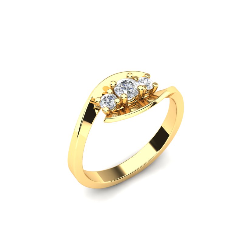 Zlatni prsten sa cirkonima Bella