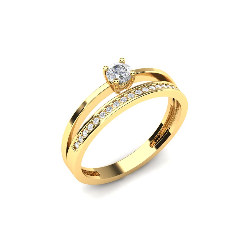 Zlatni prsten sa cirkonima Svetla