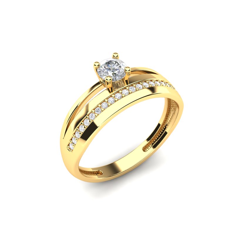 Zlatni prsten sa cirkonima Sisly