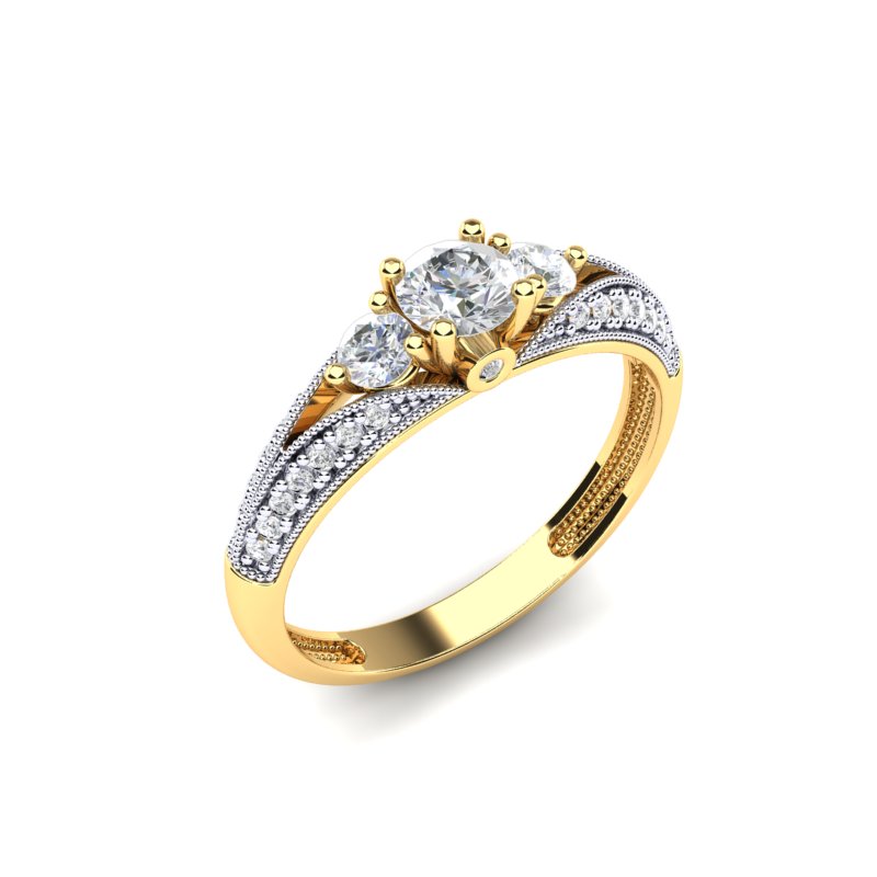 Zlatni prsten sa cirkonima Trixy