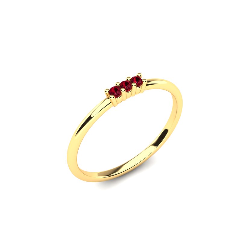 Zlatni prsten sa rubinom Aura