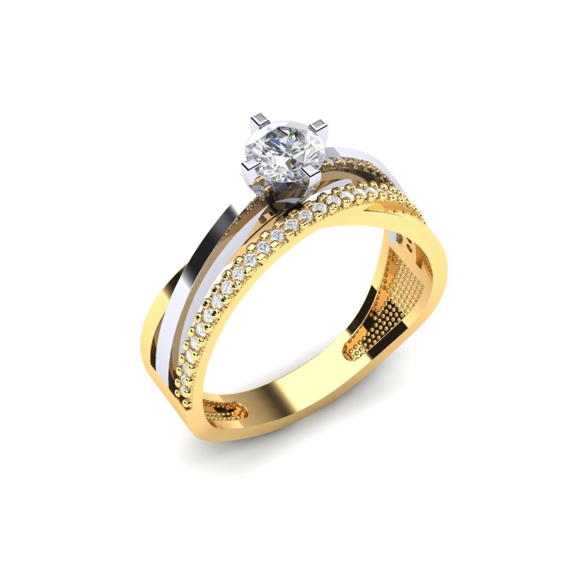 Zlatni prsten sa cirkonima Azura