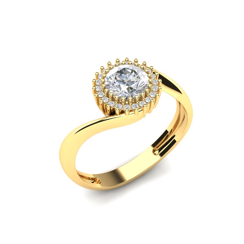 Zlatni prsten sa cirkonima Claudia