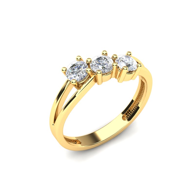 Zlatni prsten sa cirkonima Ambra