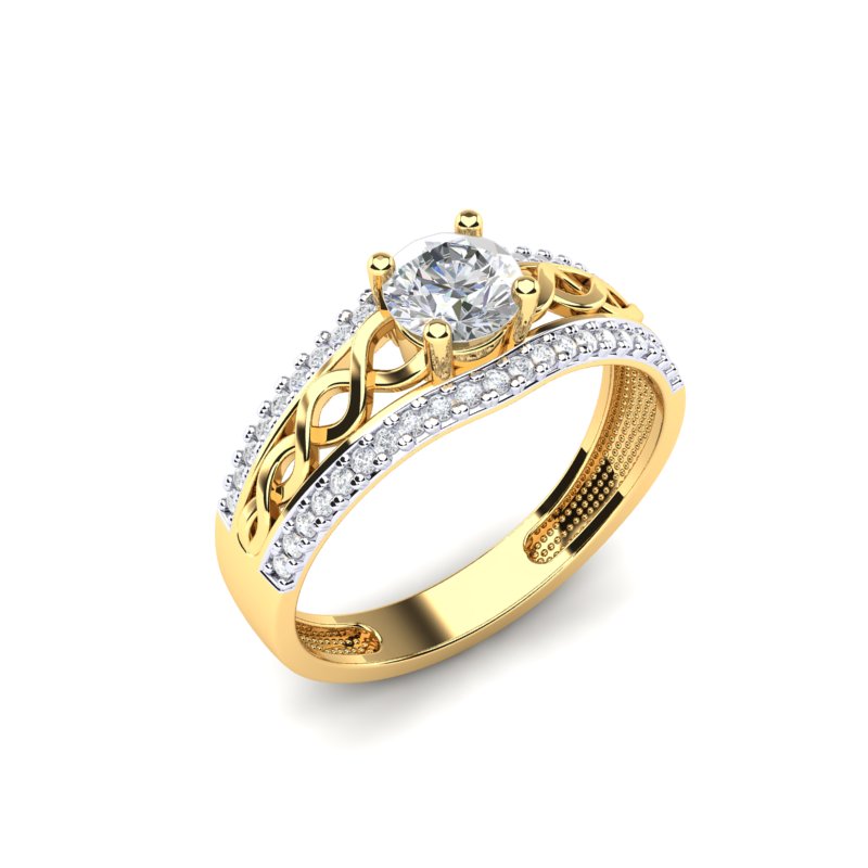 Zlatni prsten sa cirkonima Sity