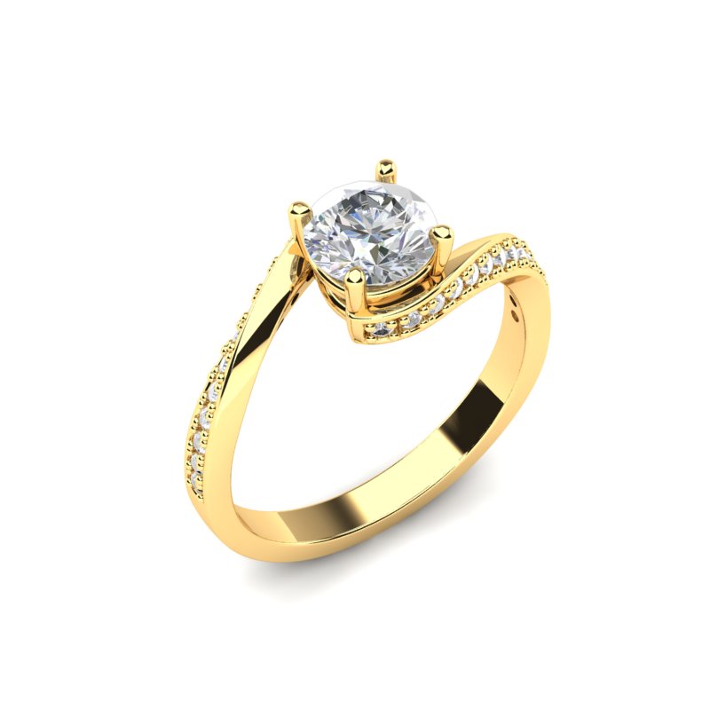 Zlatni prsten sa cirkonima Zuberi