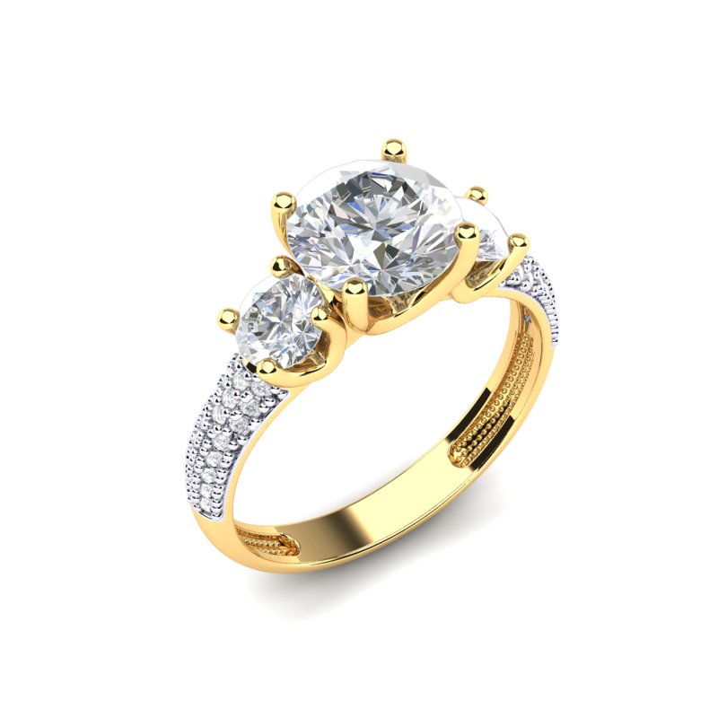 Zlatni prsten sa cirkonima Damina