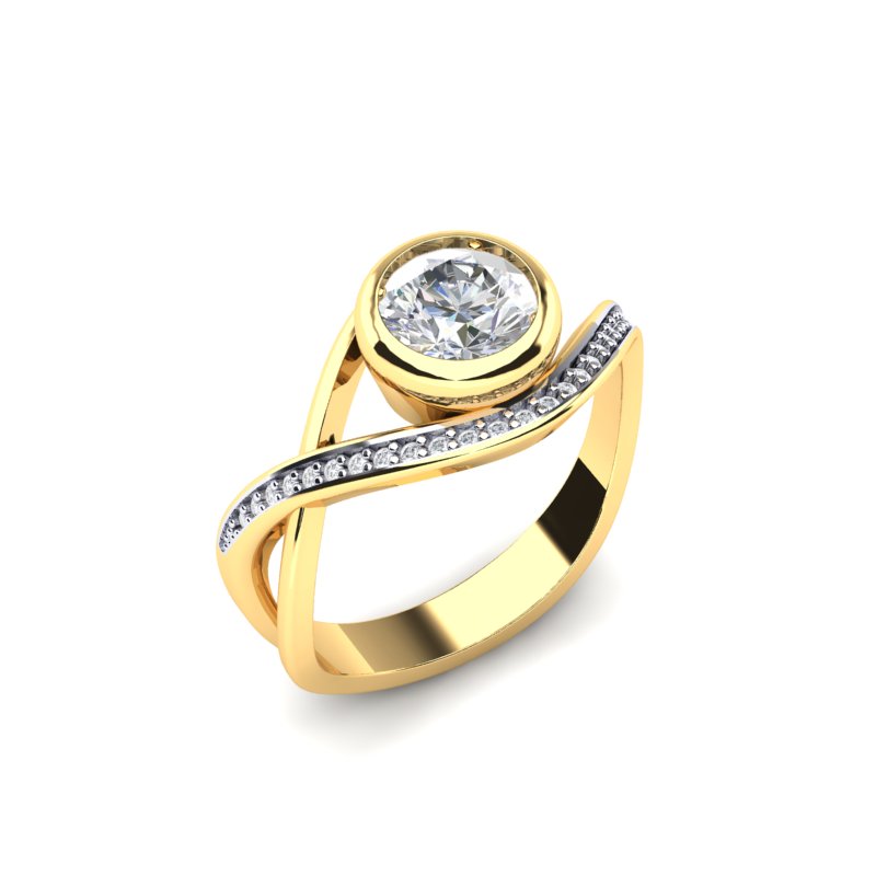 Zlatni prsten sa cirkonima Bathilda