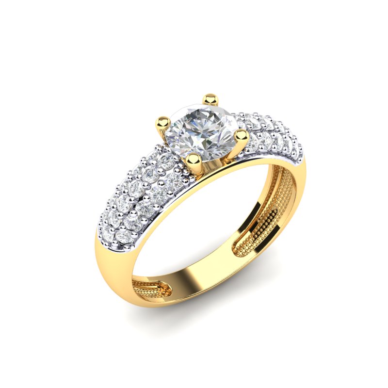 Zlatni prsten sa cirkonima Hadana