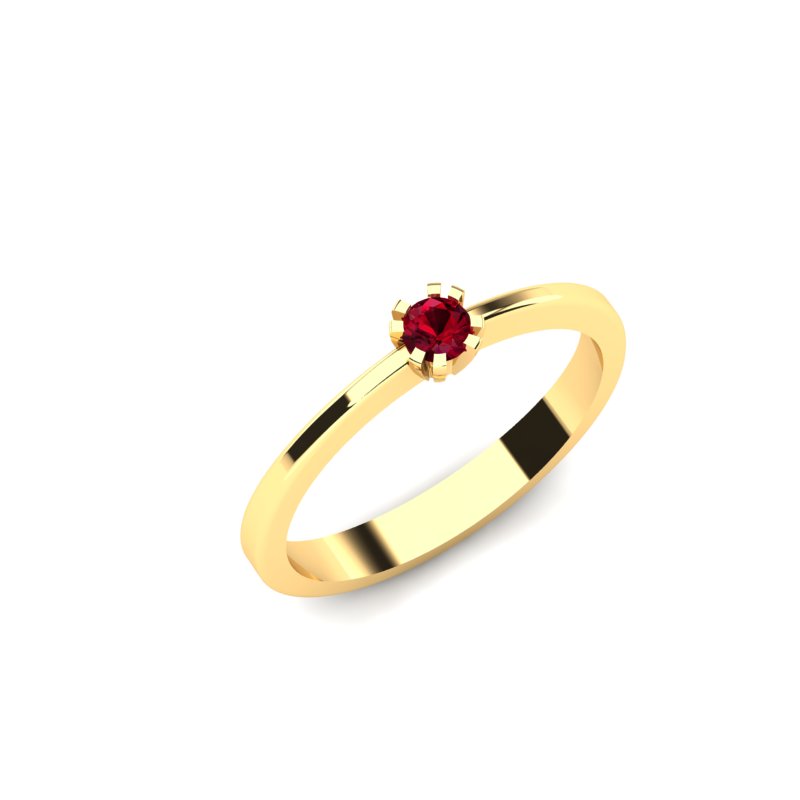 Zlatni prsten sa rubinom Dina 2